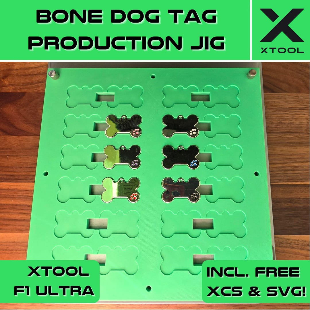 Bone Dog Tag Jig for Xtool F1 – Batch Engraving Fixture - Xtool F1 Jig ...