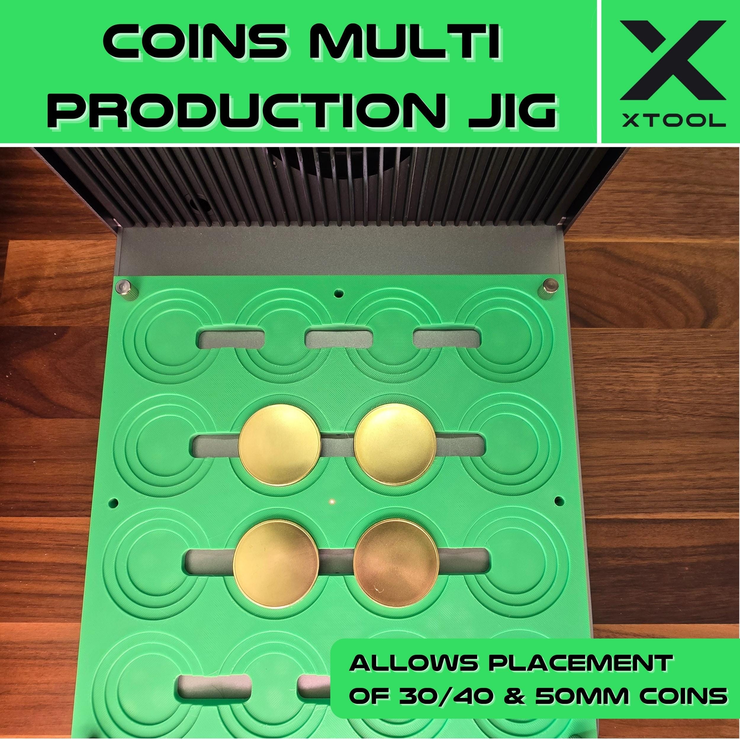 Xtool F1/F2 Ultra Adjustable Coin Jig – Holds 16 Coins (30mm - 50mm ...