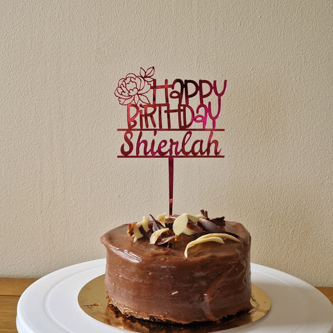 Custom Acrylic Cake Topper: Personalized Name Charm - Etsy