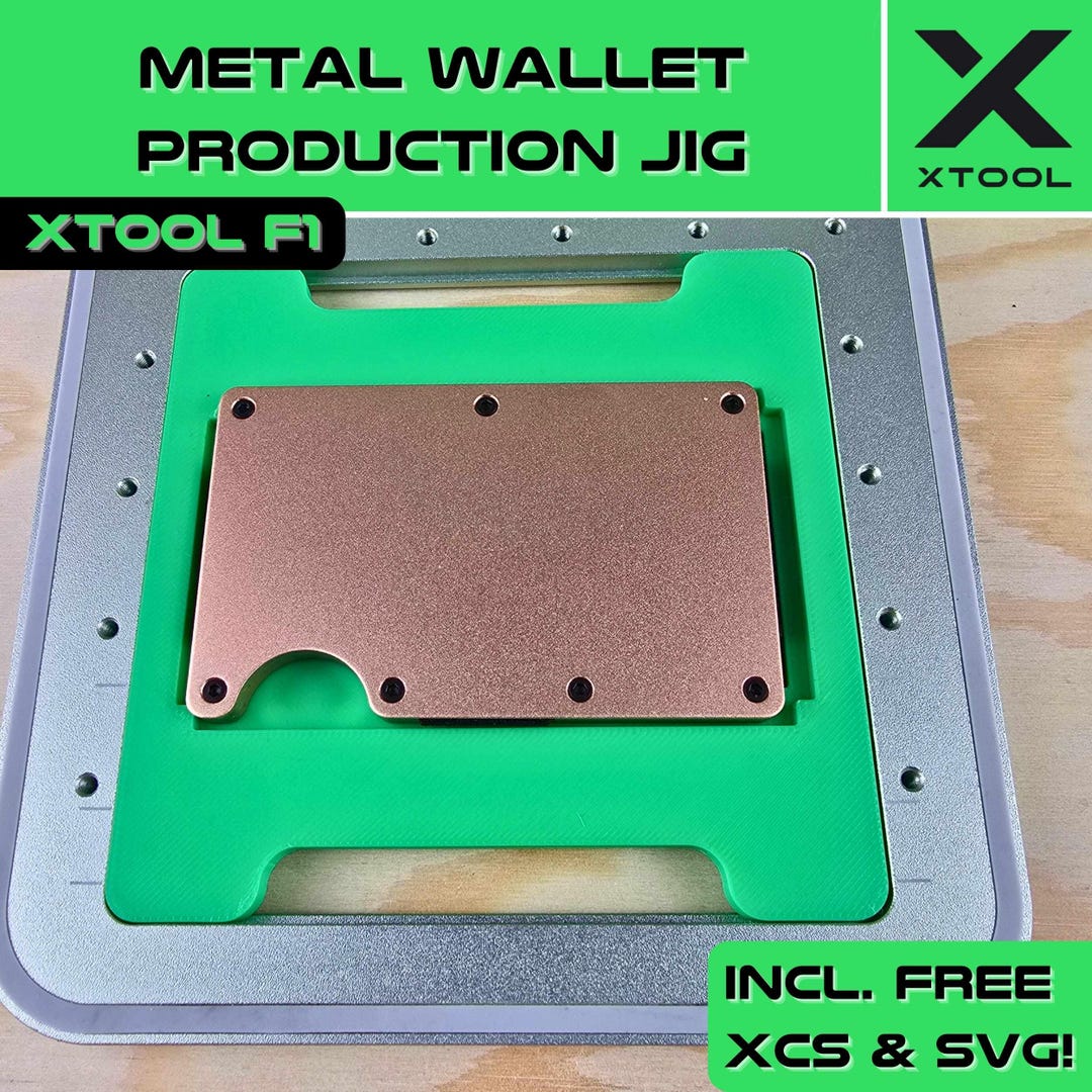 Xtool F1/F2 Metal Wallet Jig – Batch Engraving for Slim RFID Wallets ...