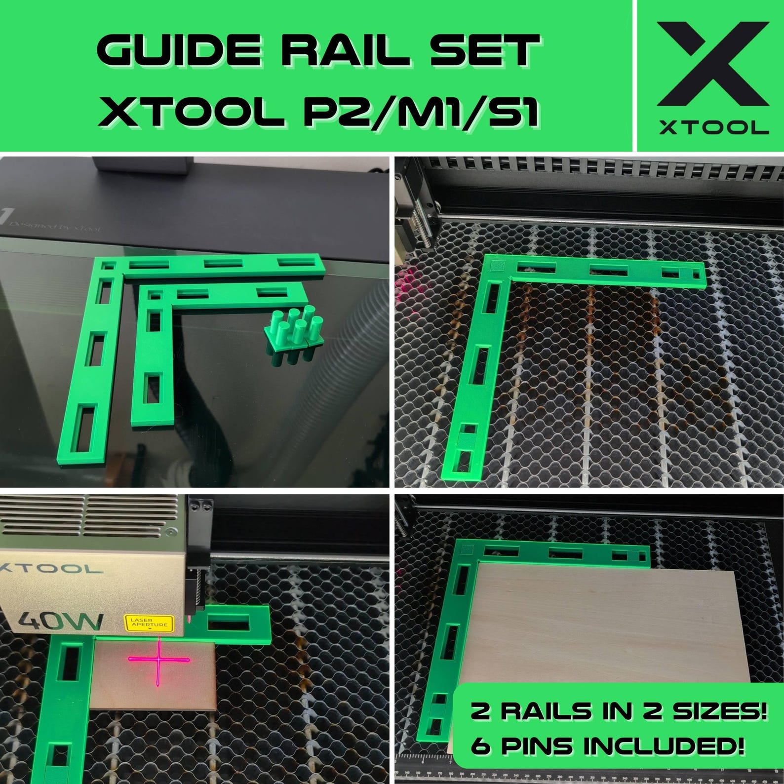 Honeycomb Bed Rail Guide Set – Precision Alignment for Xtool & Thunder ...