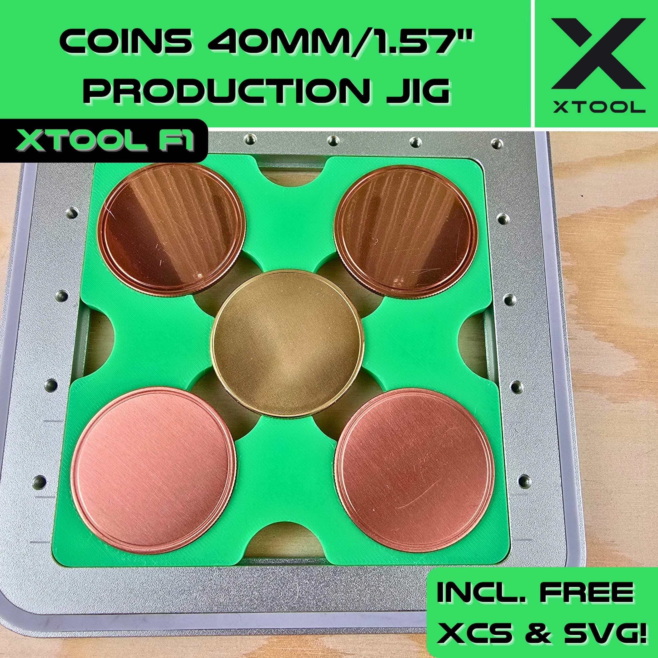 Xtool F1/F2 Challenge Coin Jig – for 40mm Coins / Medals - Xtool F1/F2 ...