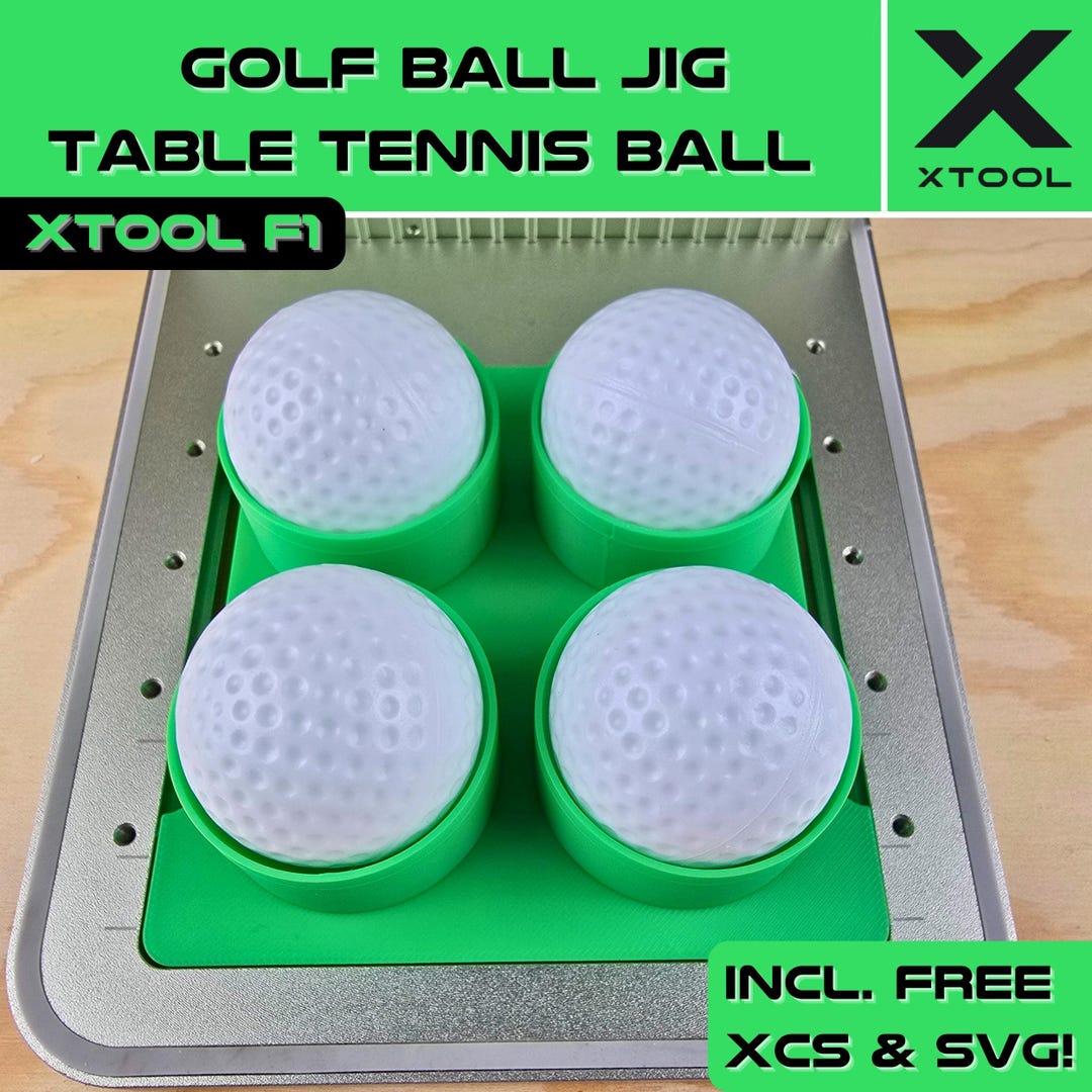 Xtool F1/F2 Ball Jig: Golf & Table Tennis Batch Engraving (XCS Template ...