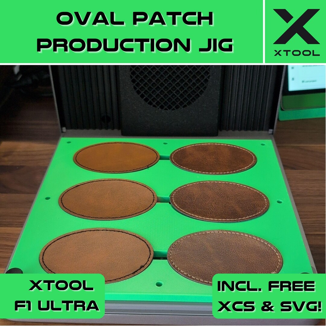 Xtool F1 Ultra Oval Patch Production Jig Holds 6 Oval Patches in 2 Sizes Xtool Fiber Laser Jig ...
