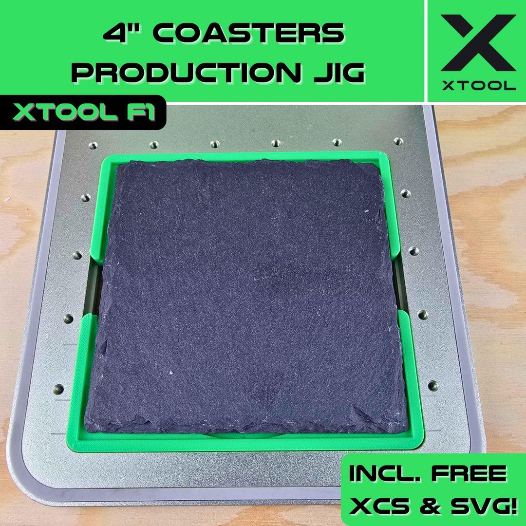 Xtool F1/F2 Coaster Jig – 4" Square & Round Slate Coasters, Batch ...