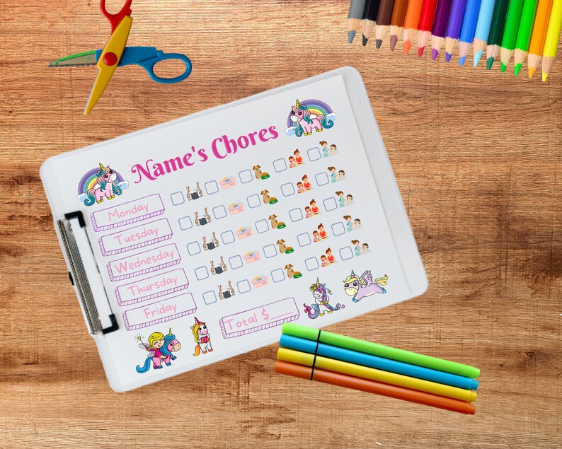 Unicorn Chore Chart Printable - Etsy