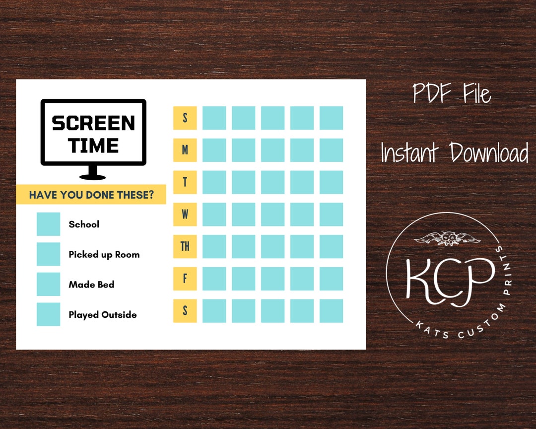 Screen Time Printable - Etsy