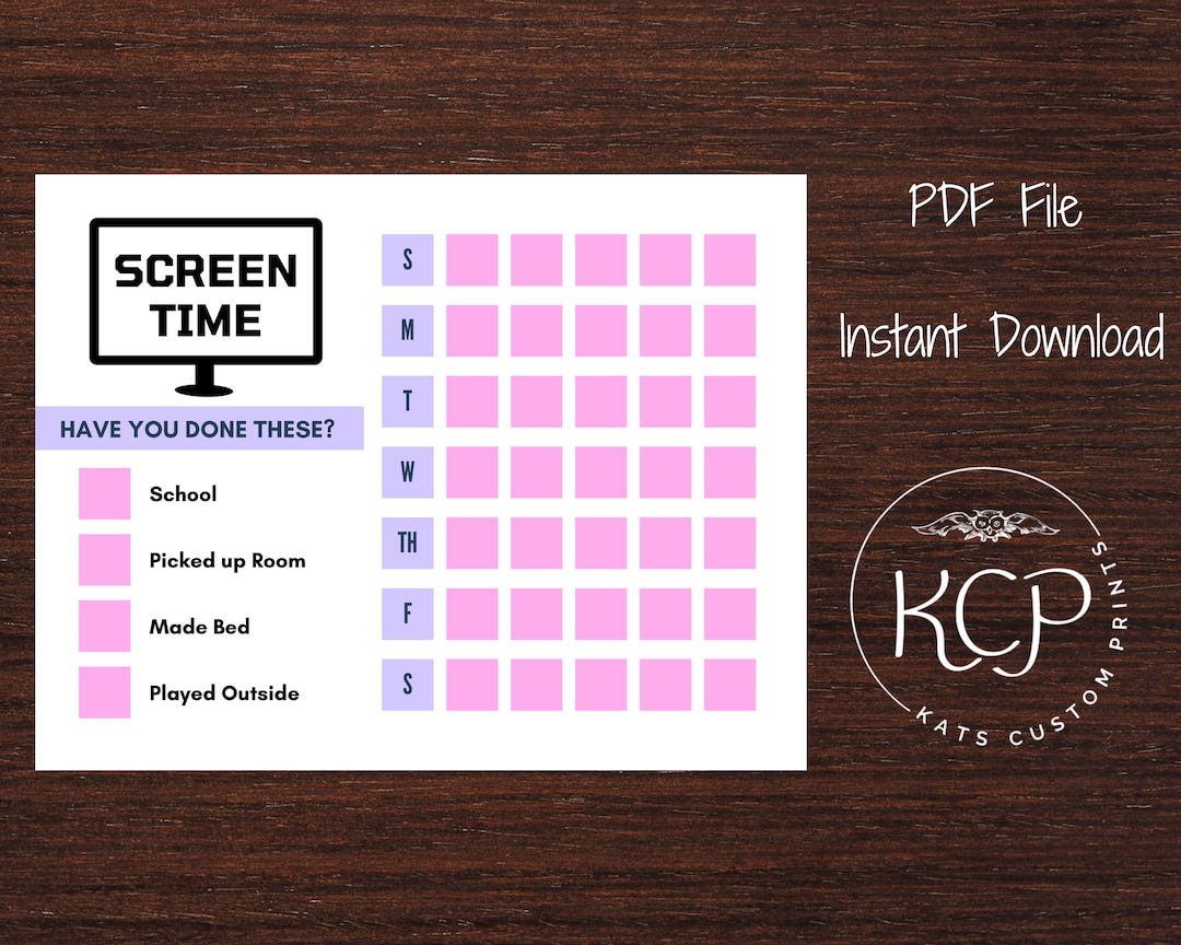 Screen Time Printable - Etsy