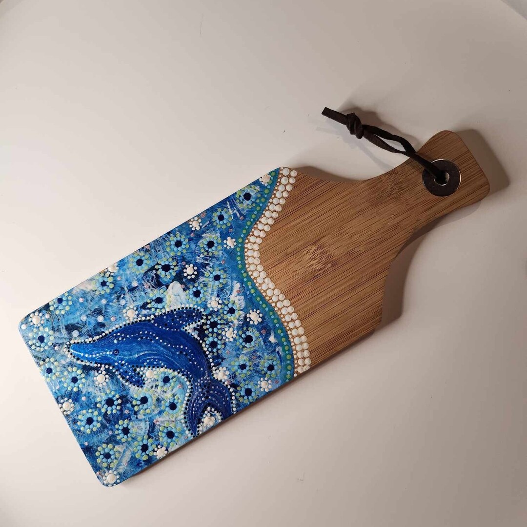 Aboriginal Hand-painted Kitchen Wooden Paddle Serving Board Wall Decor ...