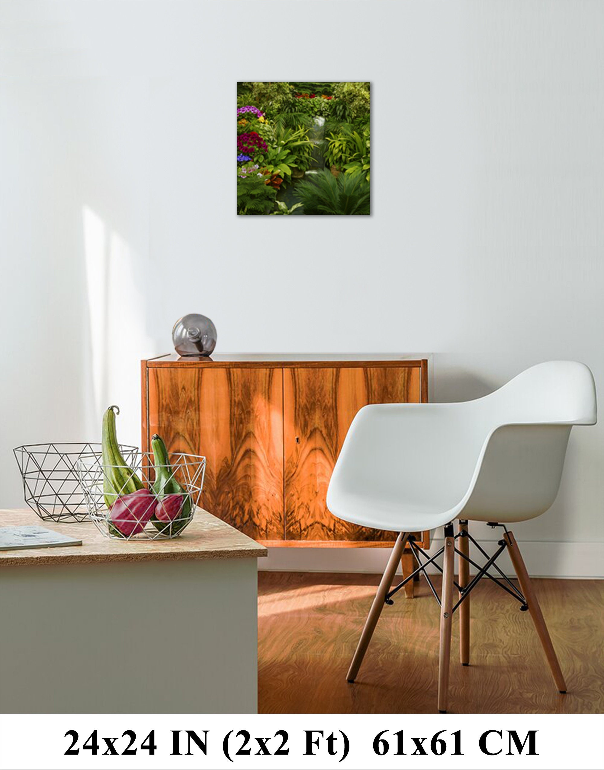 Painted Atrium With Fountain and Pottery, Canvas Wall Art, Painterly ...
