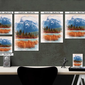 Mt. Rundle in Autumn, Banff National Park, Alberta, Canada, Rustic ...