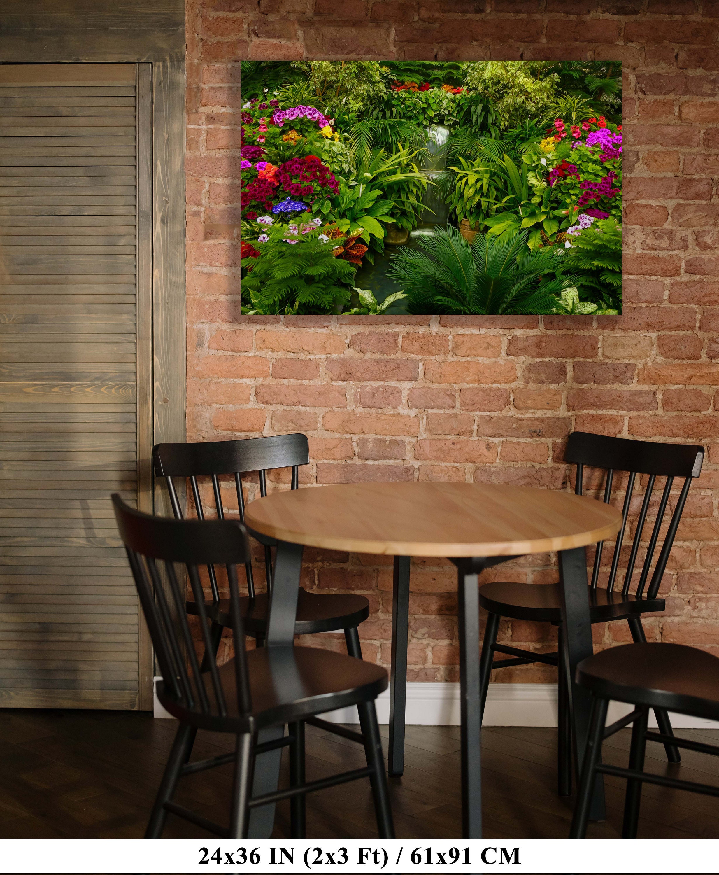 Painted Atrium With Fountain and Pottery, Canvas Wall Art, Painterly ...