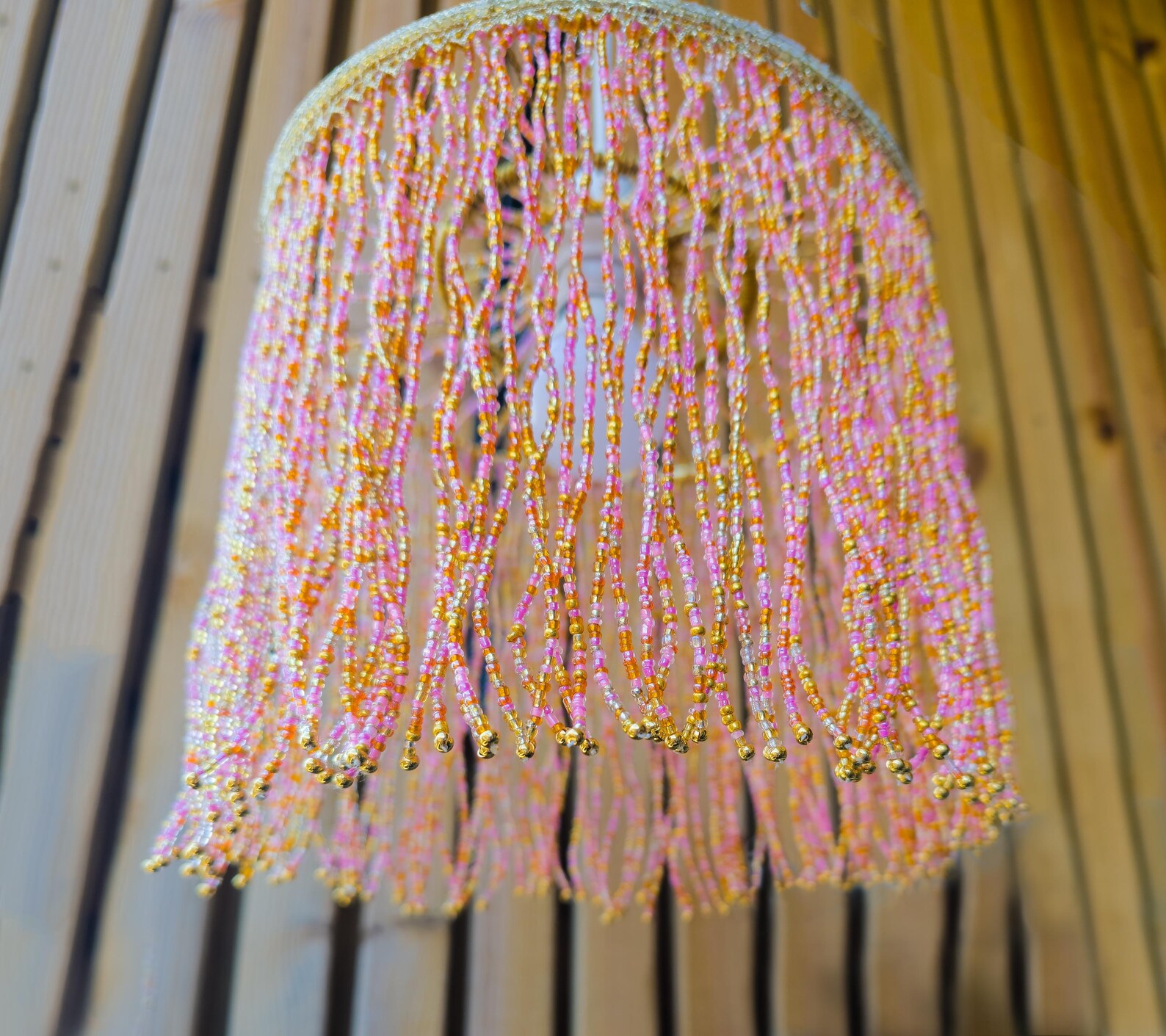 Beaded Lamp Shade - Colourful Boho Lamp - Statement Lighting -dopamine ...