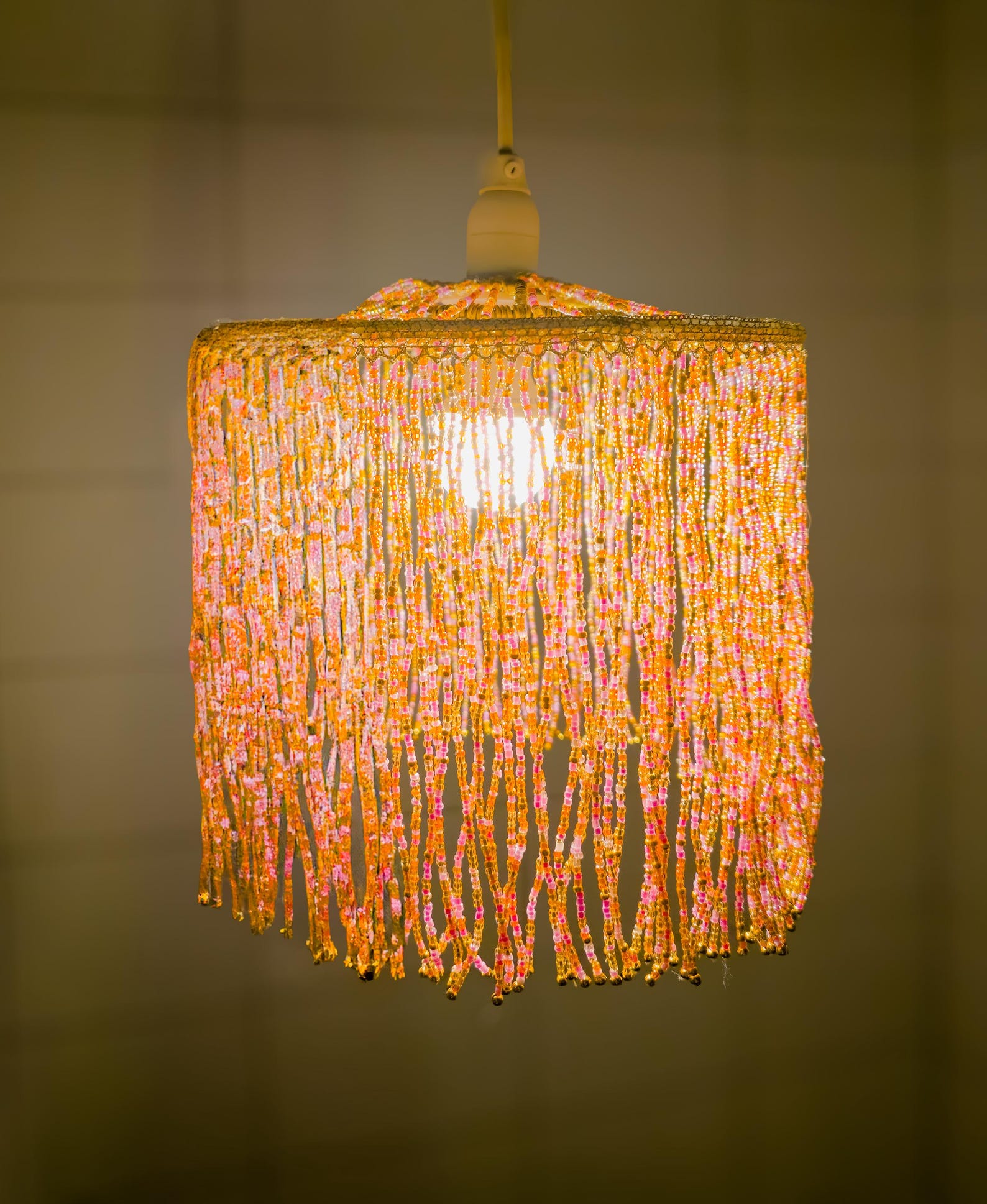 Beaded Lamp Shade - Colourful Boho Lamp - Statement Lighting -dopamine ...
