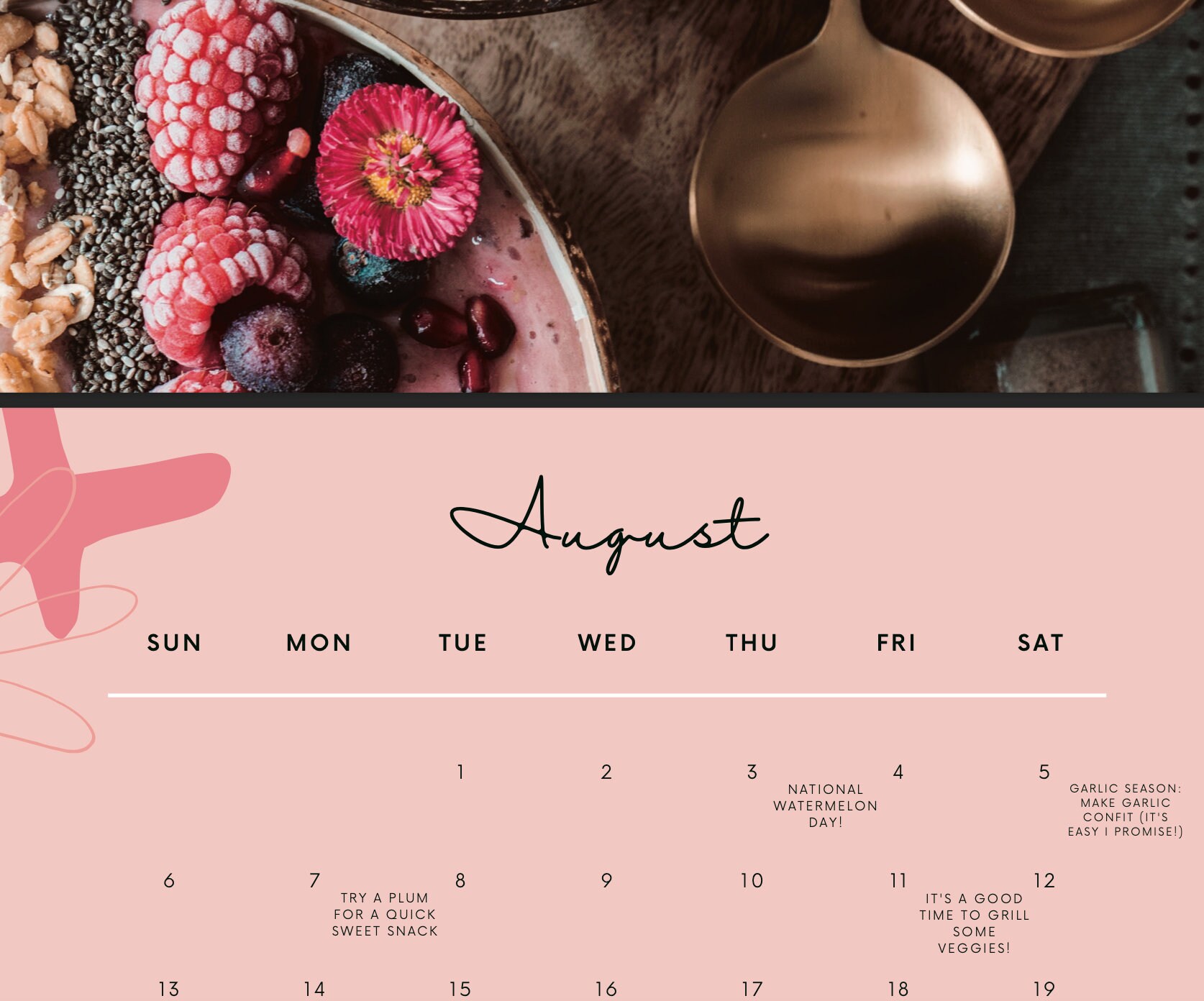 2023 Food Calendar Vegan Vegetarian Allergen-friendly Gluten Free ...