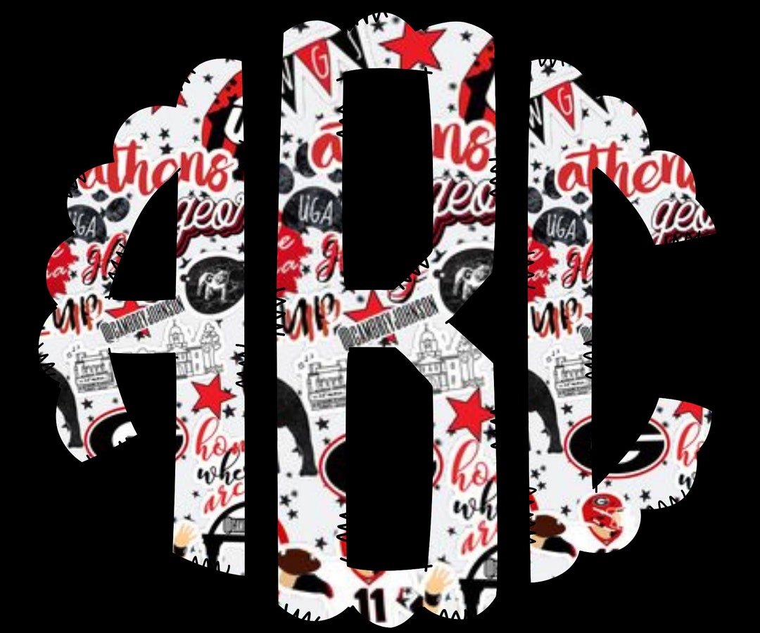 Georgia Doodle Monogram Letters - Etsy