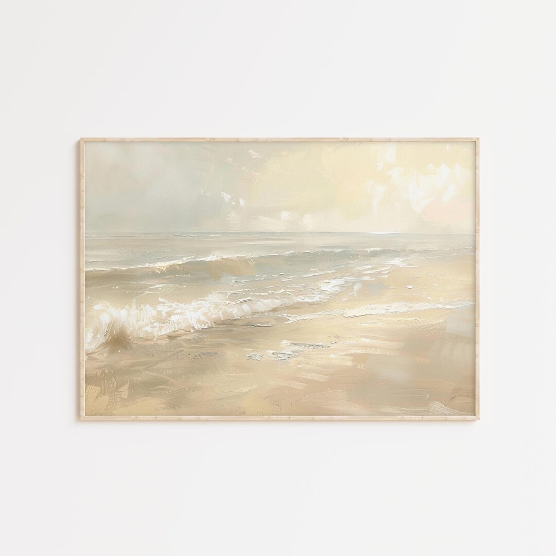 Vintage Coastal Landscape | Antique Beach Scene | Neutral Wall Art ...