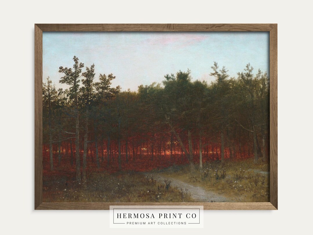 Rustic Forest Sunset Painting Home Decor Premium Digital Download 22 - Etsy