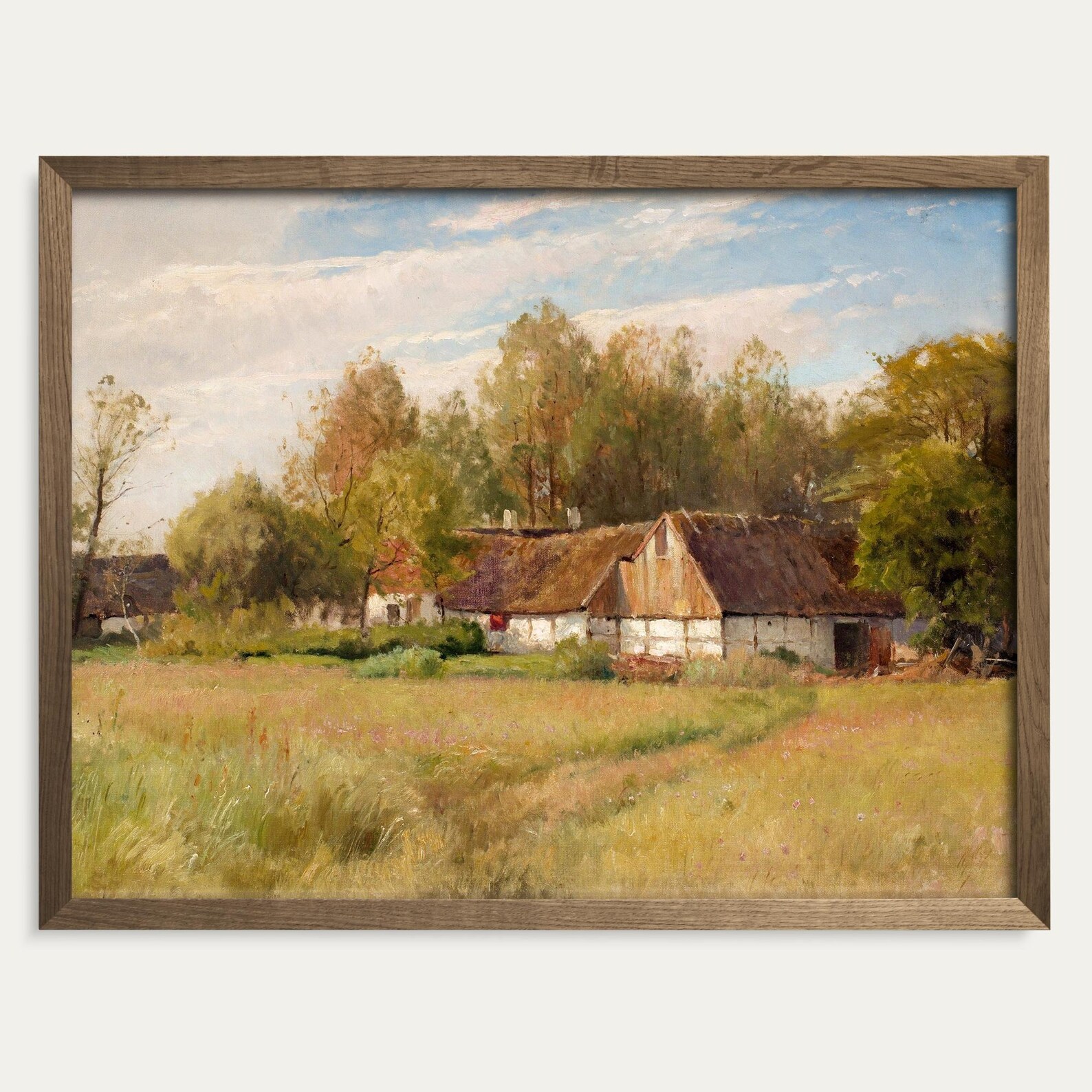 Neutral Farm Landscape Painting | Home Decor | Premium Digital Download ...