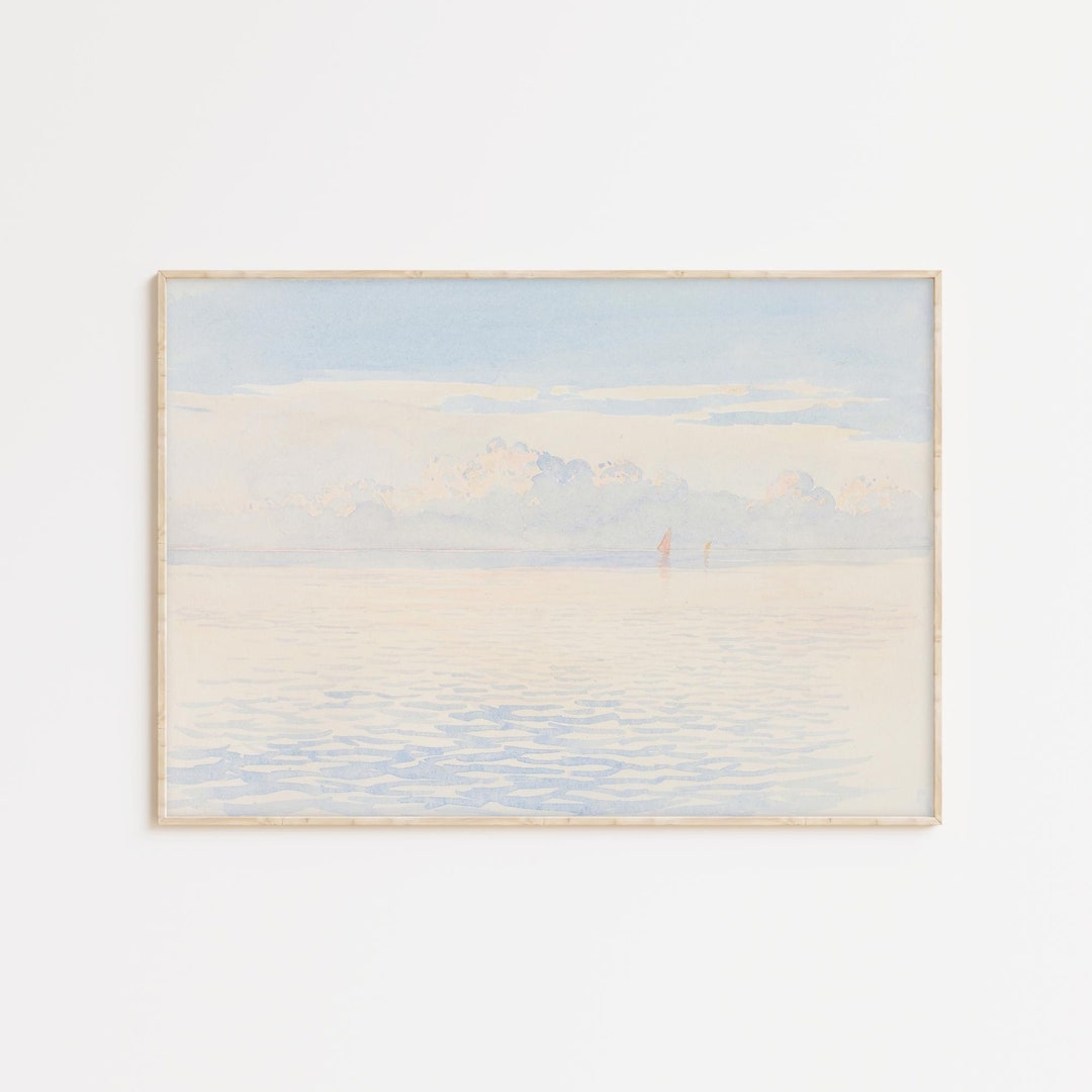 Muted Ocean Watercolor Painting Home Decor Premium Digital Download 75 ...