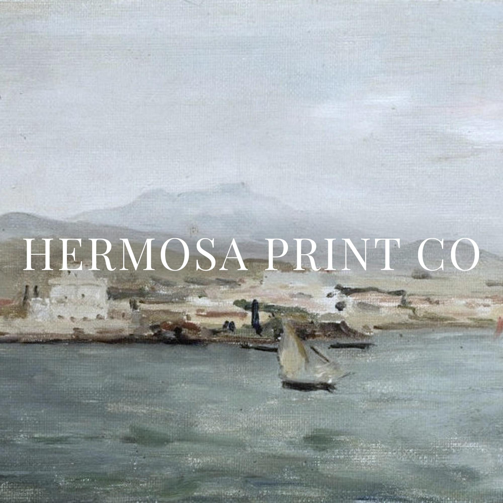 Vintage Mediterranean Coastal Painting | Home Decor | Premium Digital ...