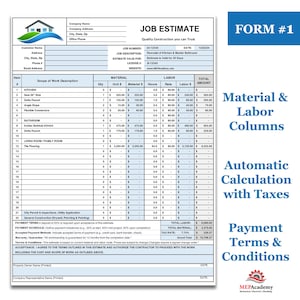 Home Remodeling Estimate Template Fully Editable in Excel and Google ...