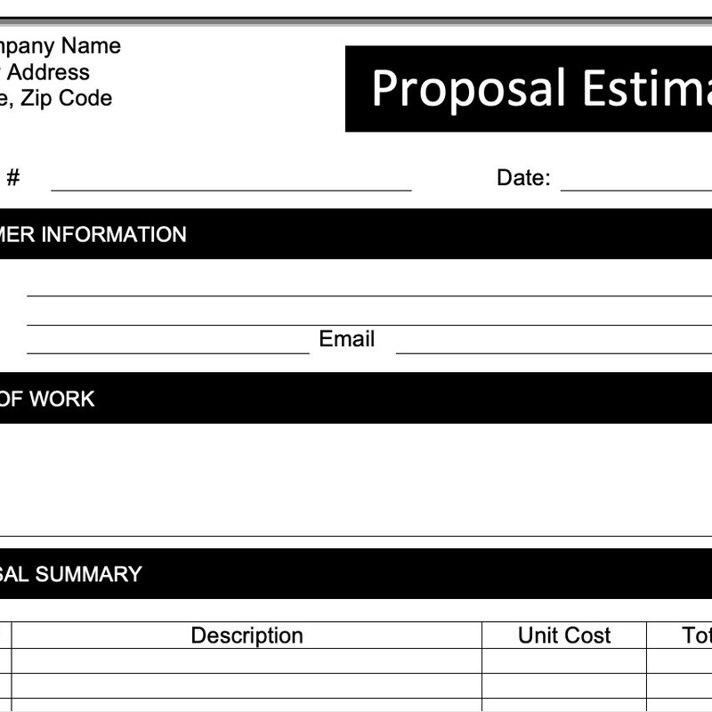 Job Proposal Template - Etsy