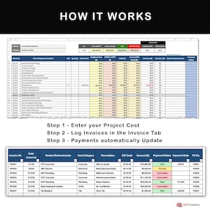 Construction Budget, Cost and Invoice Tracking Spreadsheet - Etsy