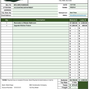 Invoice - Excel Format - 3 Designs for 1 Price - Automatically ...