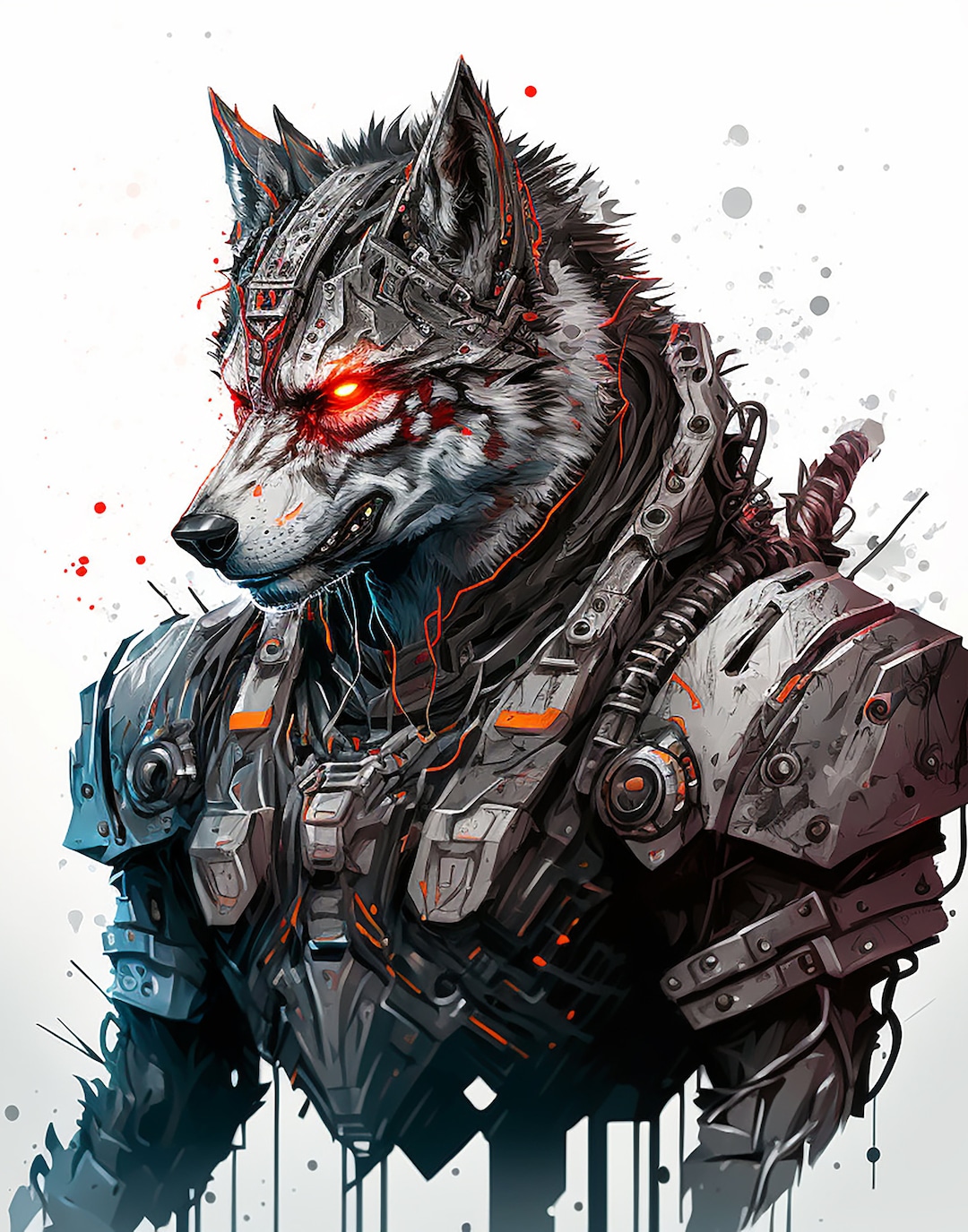 Fantasy Wolf Warrior | Cyber Warrior | Fantasy | Digital Download ...