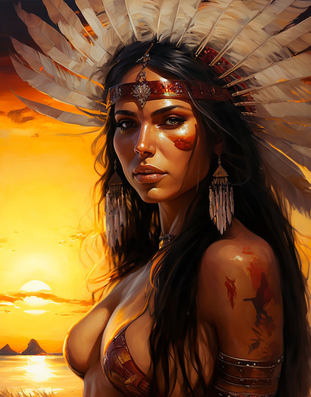 Beautiful Native American Female Warrior Native American Portrait ... Beautiful Native American Female Warrior Native American Portrait ...