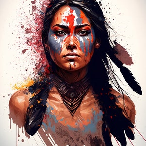 Beautiful Native American Female Warrior | Native American Portrait ...
