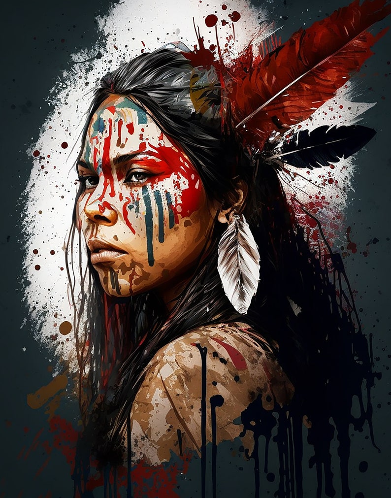 Beautiful Native American Female Warrior | Native American Portrait ...