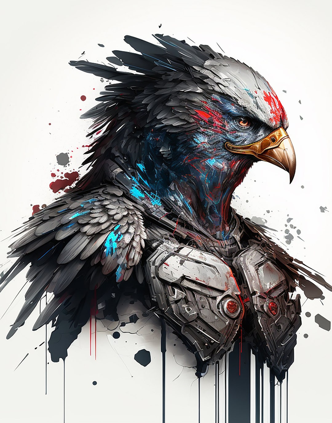 Fantasy Eagle Warrior | Cyber Warrior | Fantasy | Digital Download ...