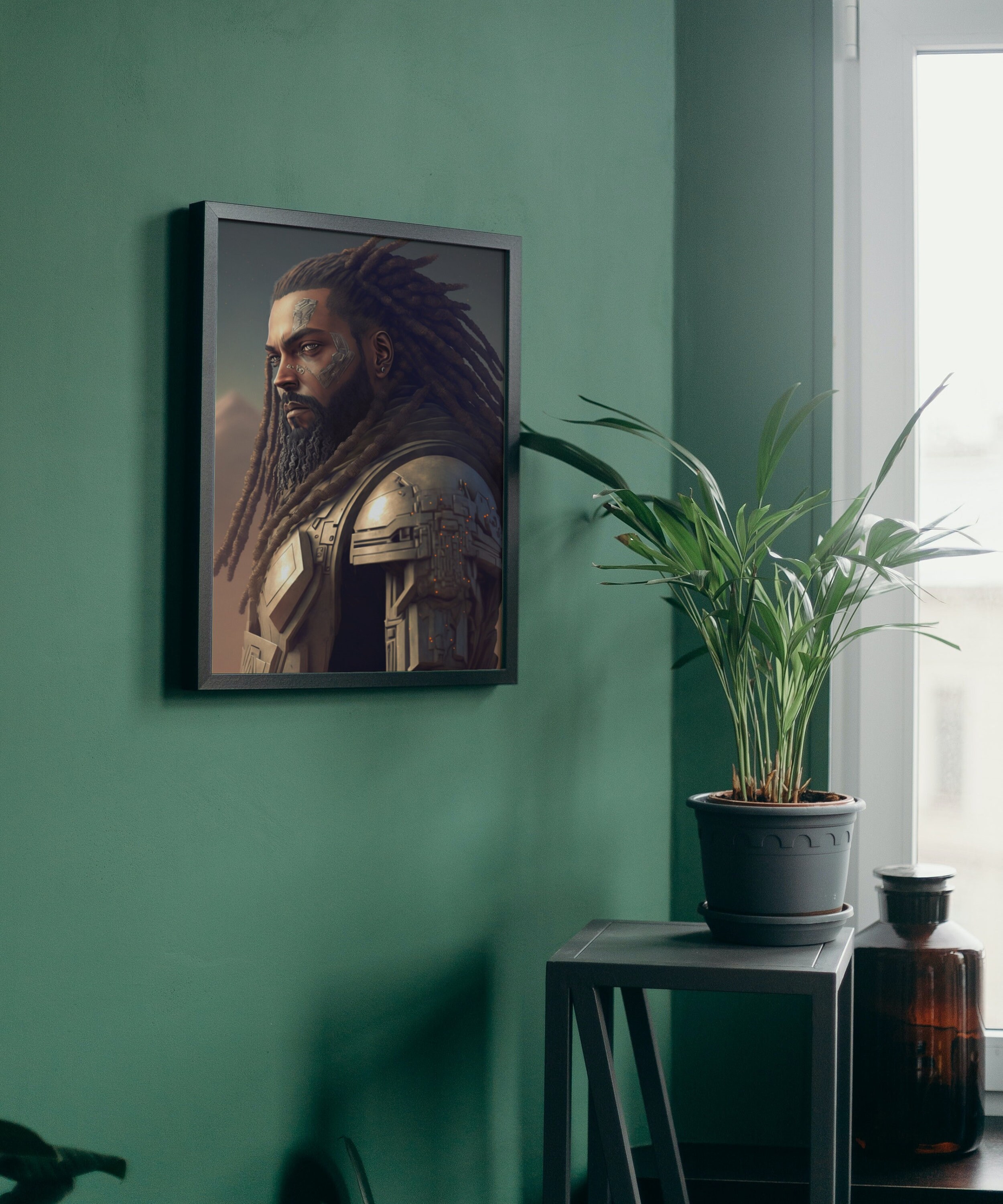Dreadlock Cyber Warrior | Black Art | Digital Download | Home Decor ...