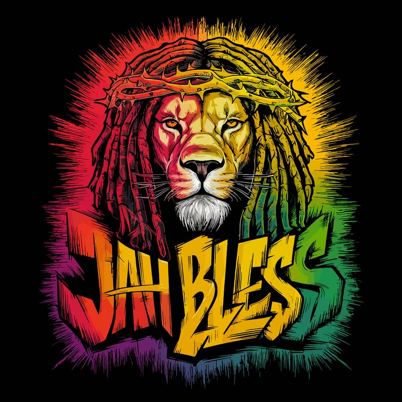 Jah Bless Svg T-shirt Design, Rasta Reggae T Shirt, God Vector, Instant ...