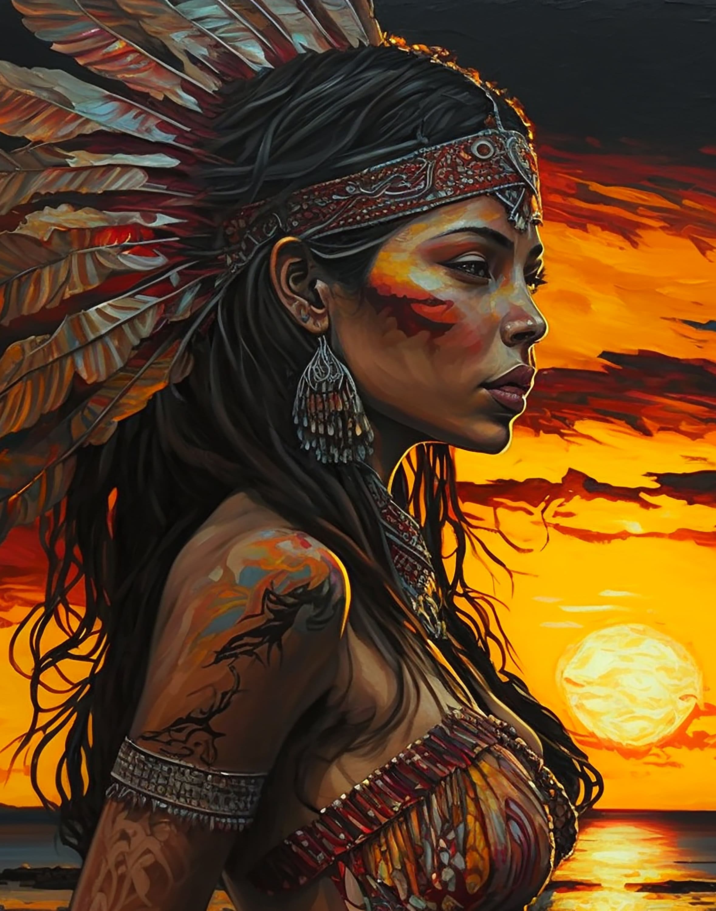Native American Warrior Body Paint