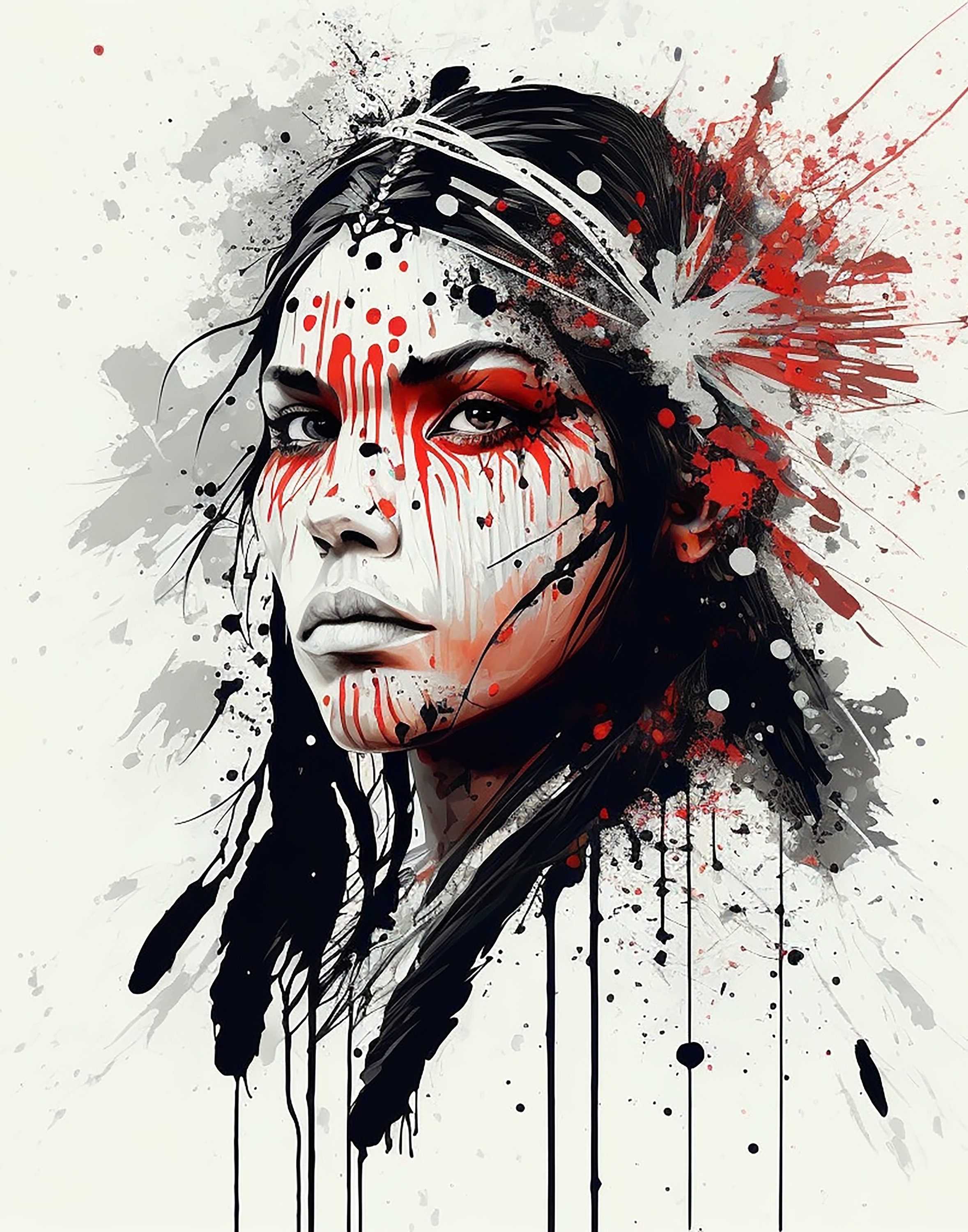 Beautiful Native American Female Warrior | Native American Portrait ...