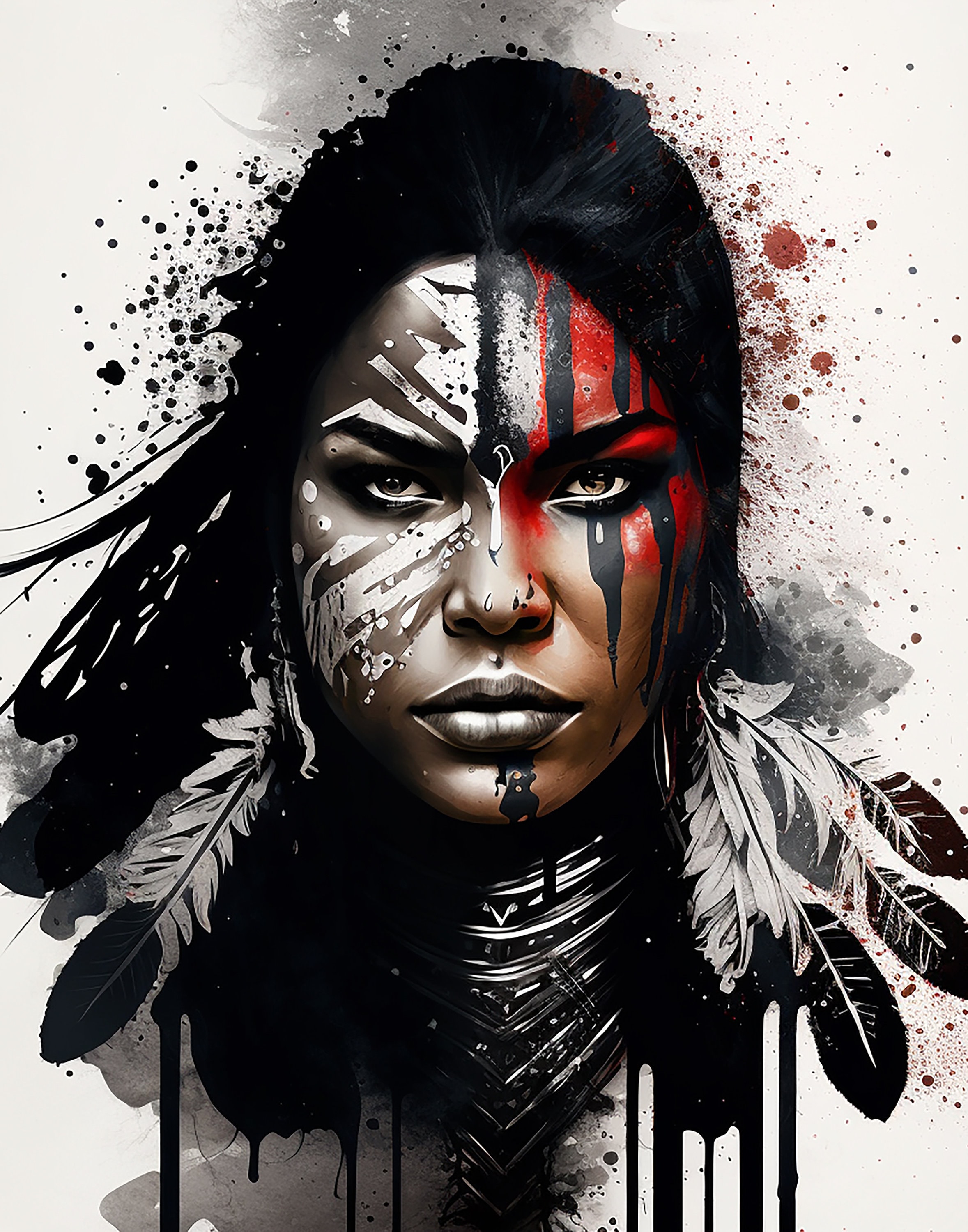 Beautiful Native American Female Warrior | Native American Portrait ...