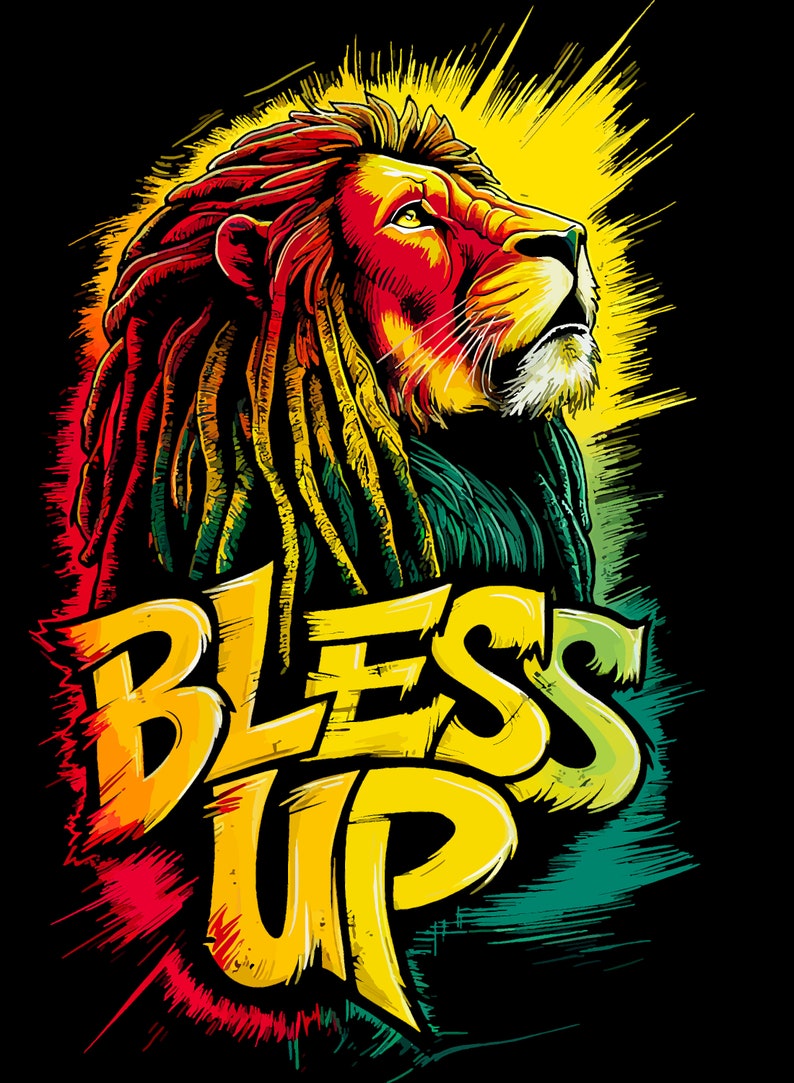 Bless up Svg T-shirt Design, Rasta Reggae T Shirt, God Vector, Instant Download, Blessing PNG ...