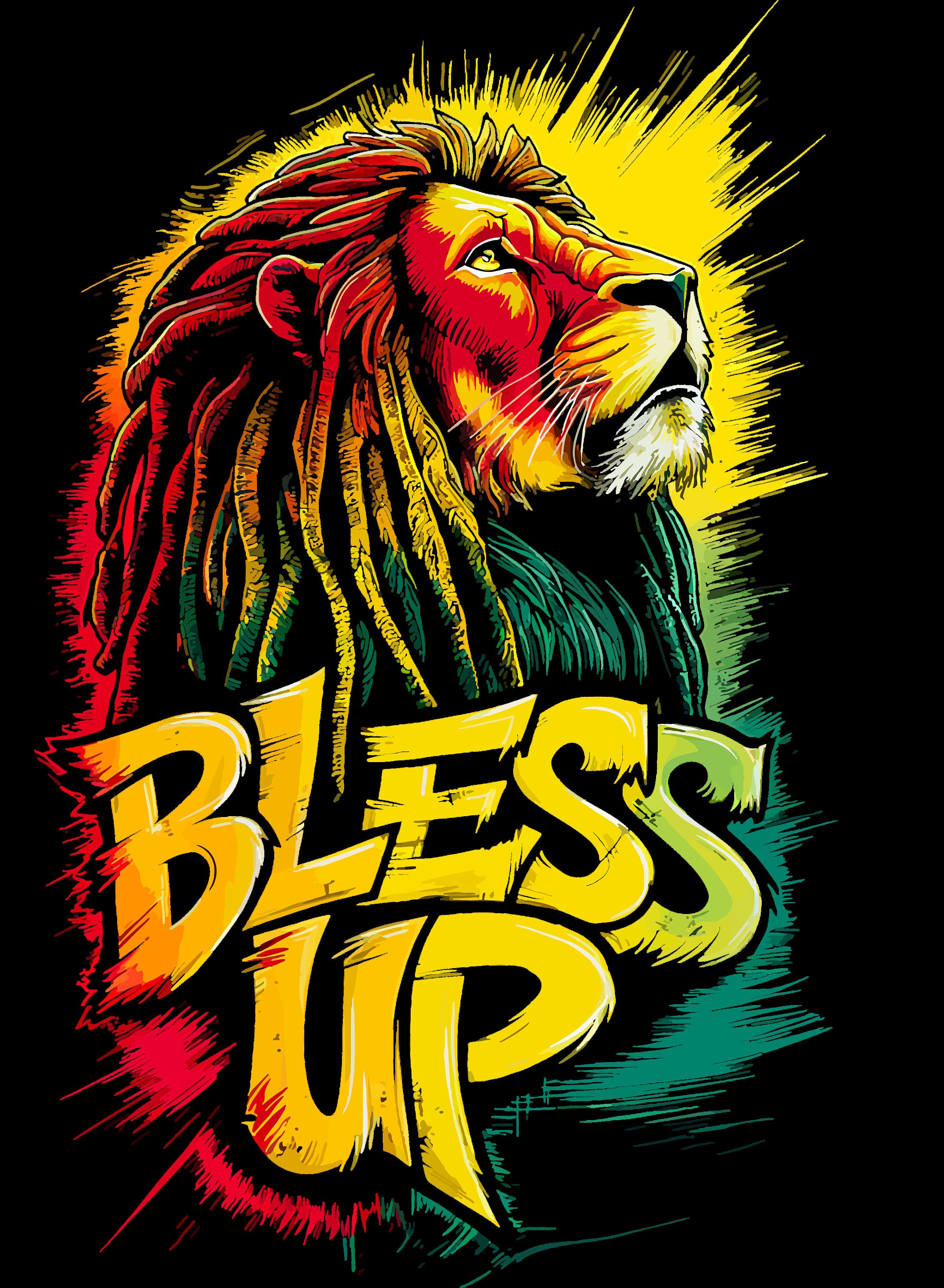 Bless up Svg T-shirt Design, Rasta Reggae T Shirt, God Vector, Instant ...