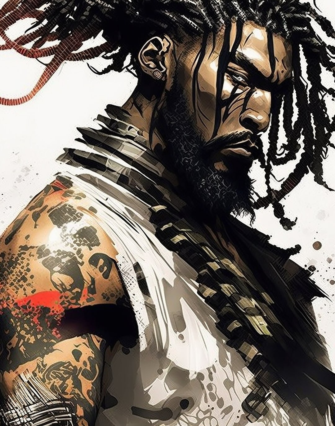 Dreadlock Samuri | Black Art | Digital Download | Home Decor | African ...