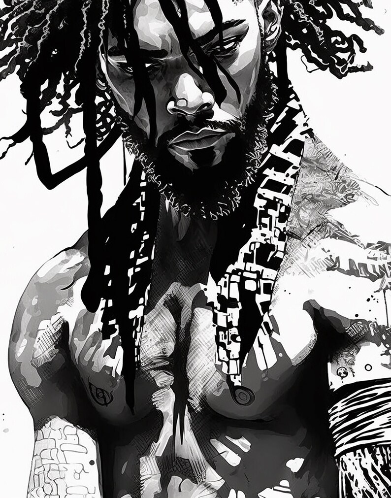 Dreadlock Samuri | Black Art | Digital Download | Home Decor | African ...