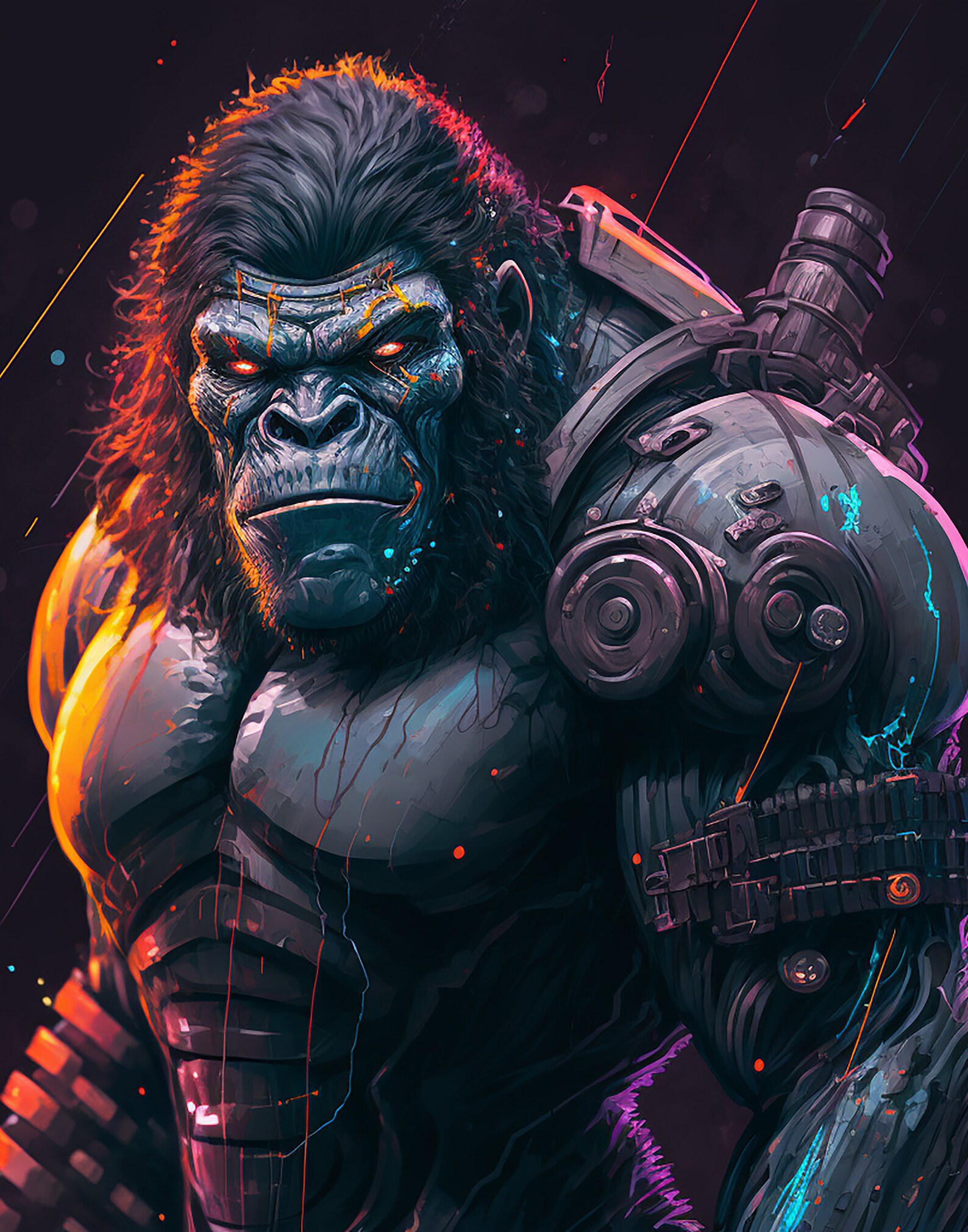 Fantasy Gorilla Warrior | Cyber Warrior | Fantasy | Digital Download ...