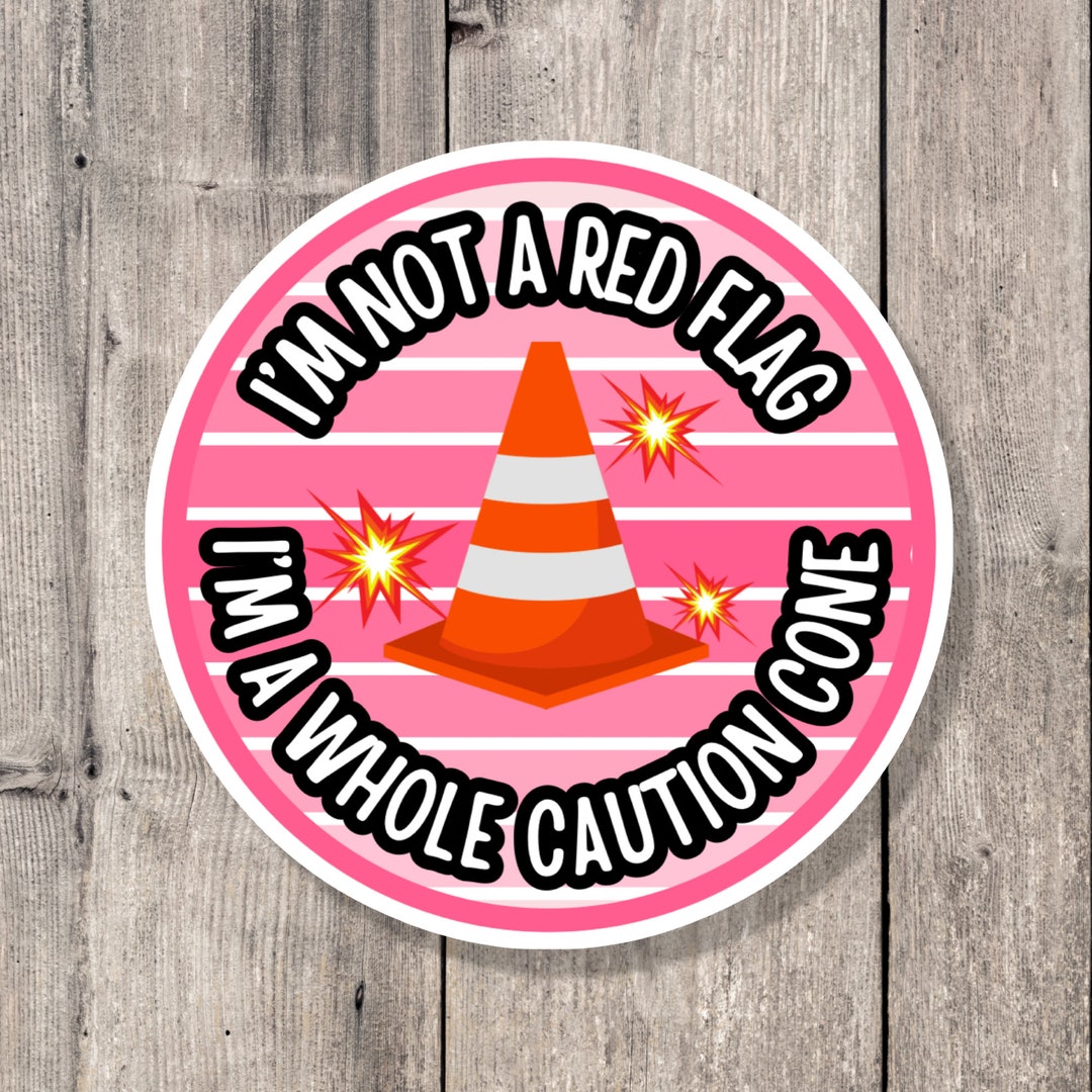 Im Not A Red Flag Im a Whole Caution Cone Funny Sticker - Etsy