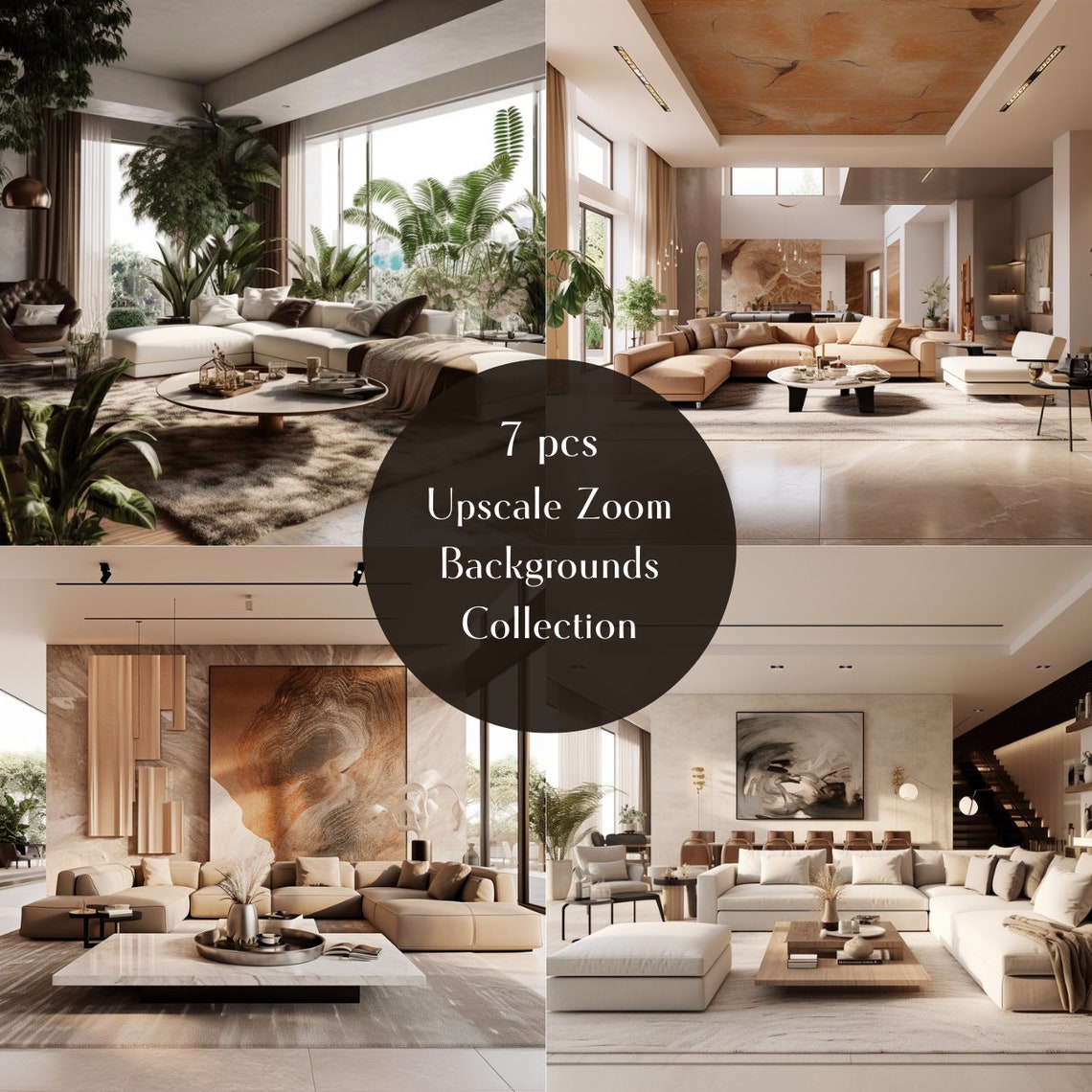 Zoom Background Set of 7 Virtual Meeting Backdrops Virtual Background ...