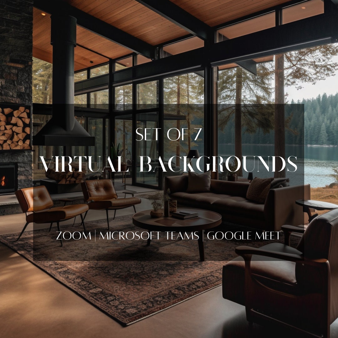 Zoom Background Set of 7 Virtual Meeting Backdrops Virtual - Etsy