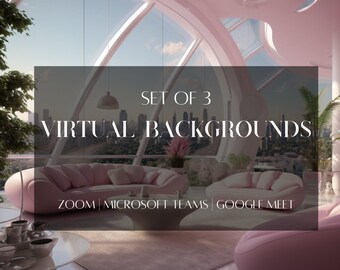 Zoom Background Set of 7 Virtual Meeting Backdrops Virtual Background ...