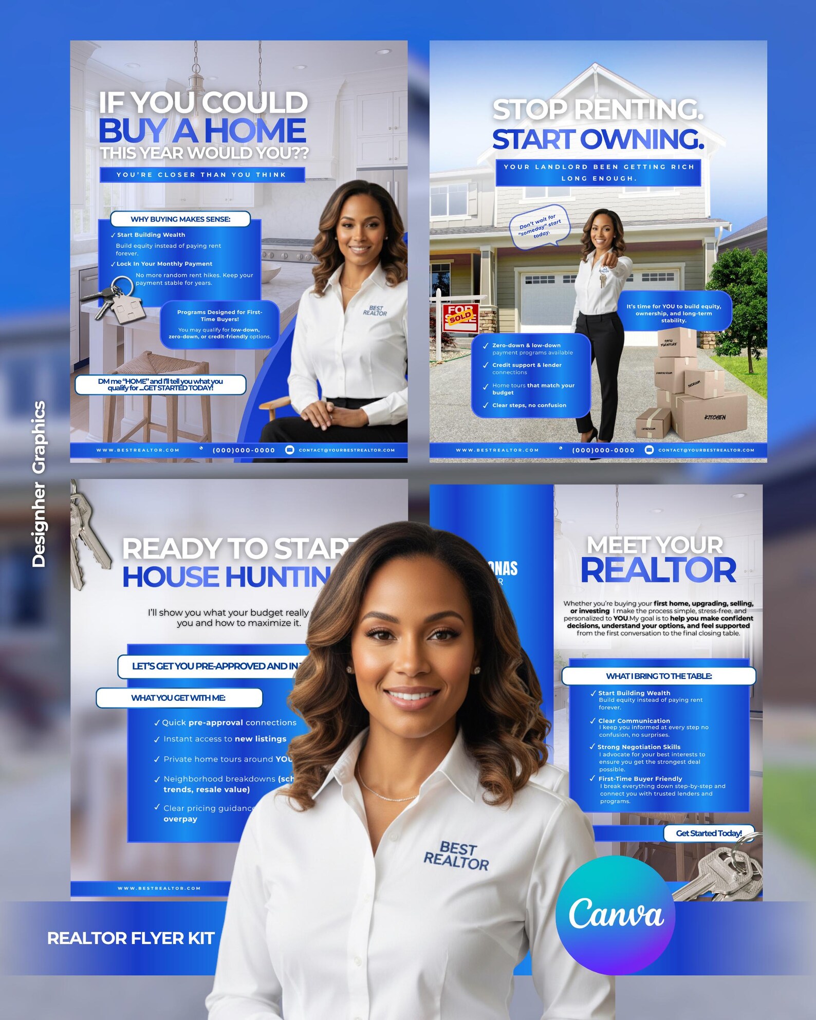 Realtor Flyer Kit – Canva Editable Templates | Real Estate Marketing ...