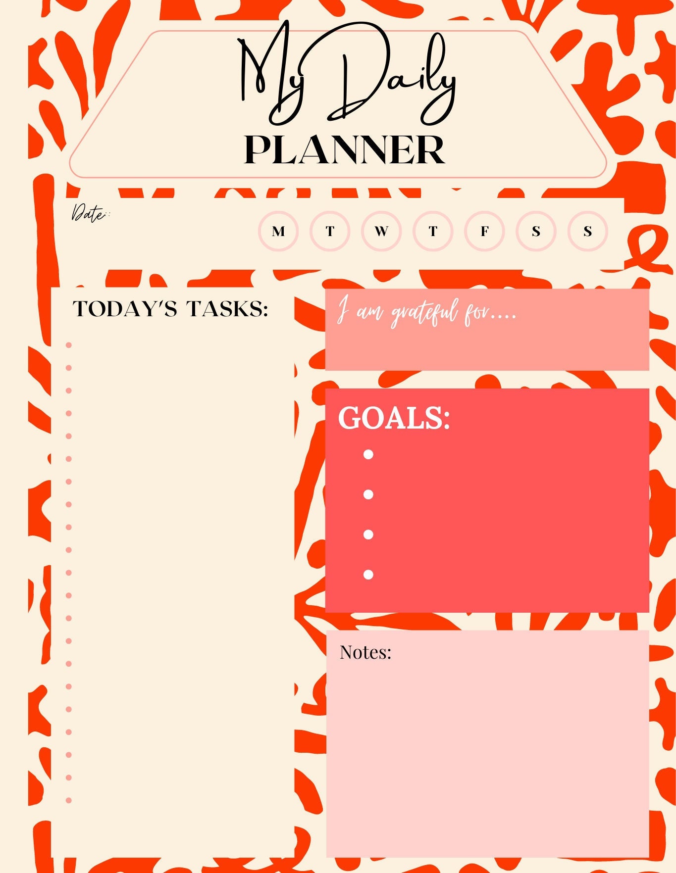 Daily Planner Template Tool - Etsy